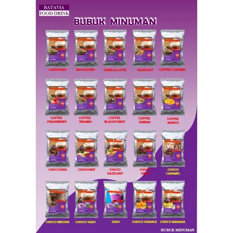 Jual BUBUK MINUMAN VARIAN PILIHAN RASA 500gram/SERBUK MINUMAN ANEKA ...