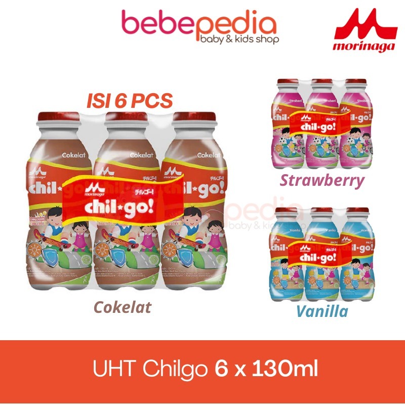 Jual Morinaga Chilgo Susu UHT Vanila / Coklat / Strawbery 6 botol x ...