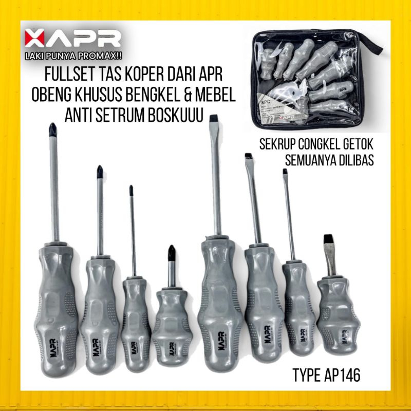 Jual KUAT Obeng mekanik bengkel mebel merk XAPR TYPE AP146 APR FULLSET ...