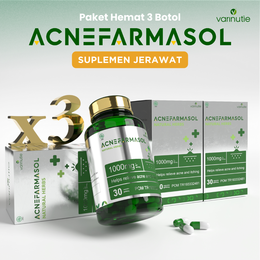 Jual ACNEFARMASOL Paket 3 Box Kapsul Obat Suplemen Jerawat Dan Bekas ...
