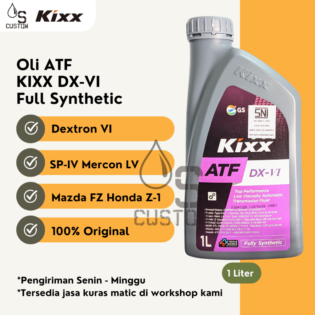 Jual Oli ATF KIXX DX VI Full Synthetic Toyota WS SP-IV Dextron VI 6 Mazda FZ Mitsubishi MA PA ...