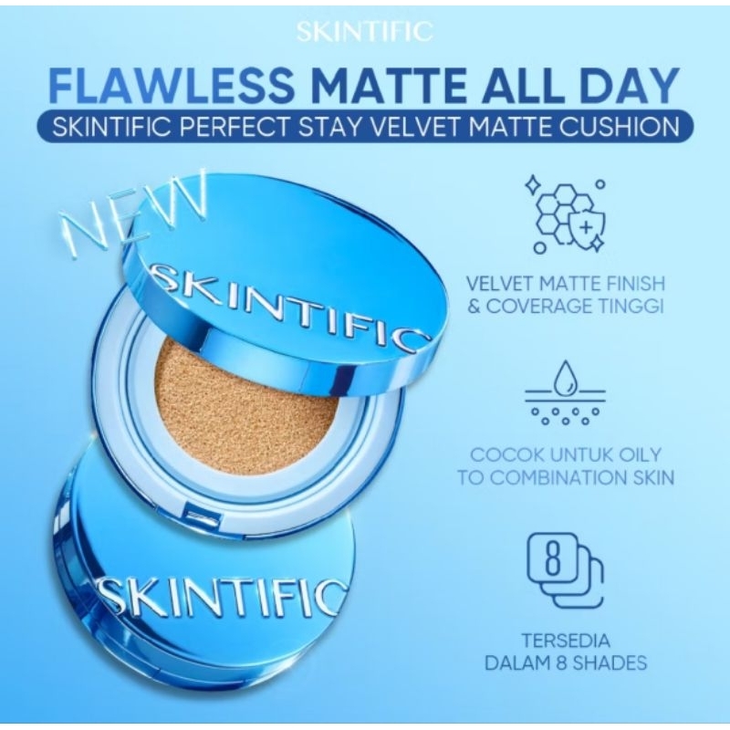 Jual Skintific Cushion Perfect Stay Velvet Matte (Biru) | Shopee Indonesia