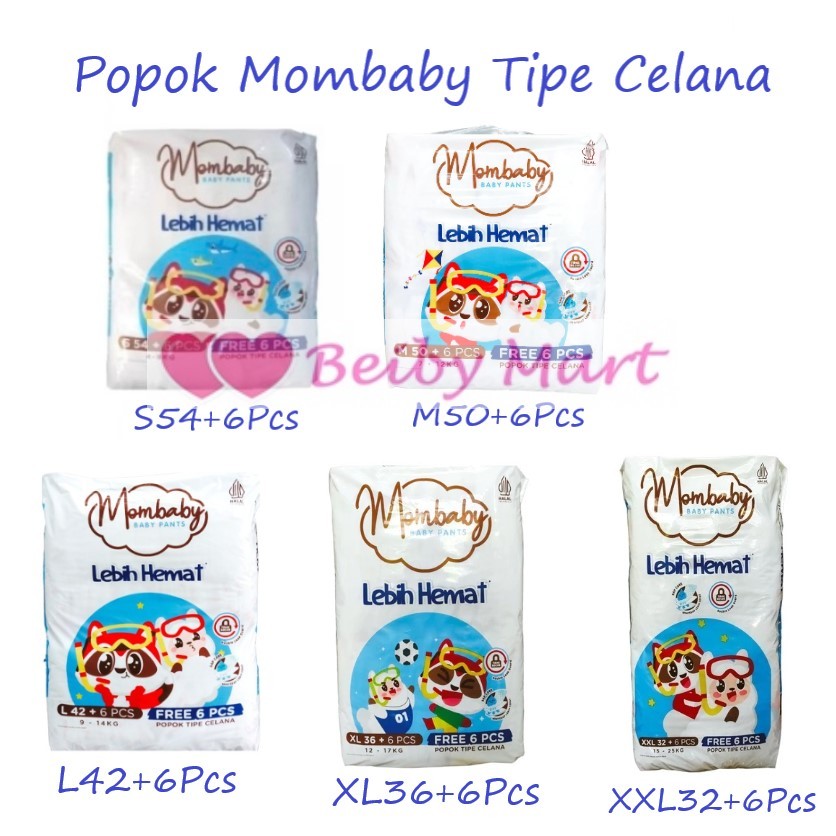 Jual MOMBABY Popok Anak Celana / Baby Pants S54+6 / M50+6 / L42+6 / XL36+6 / XXL32+6 | Shopee ...