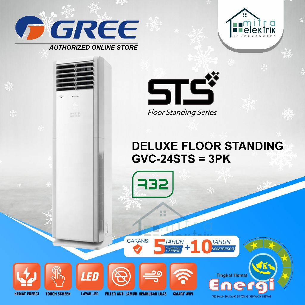 Jual AC GREE Floor Standing GVC-24STS 3 PK R32 Smart Wifi + LED Display ...