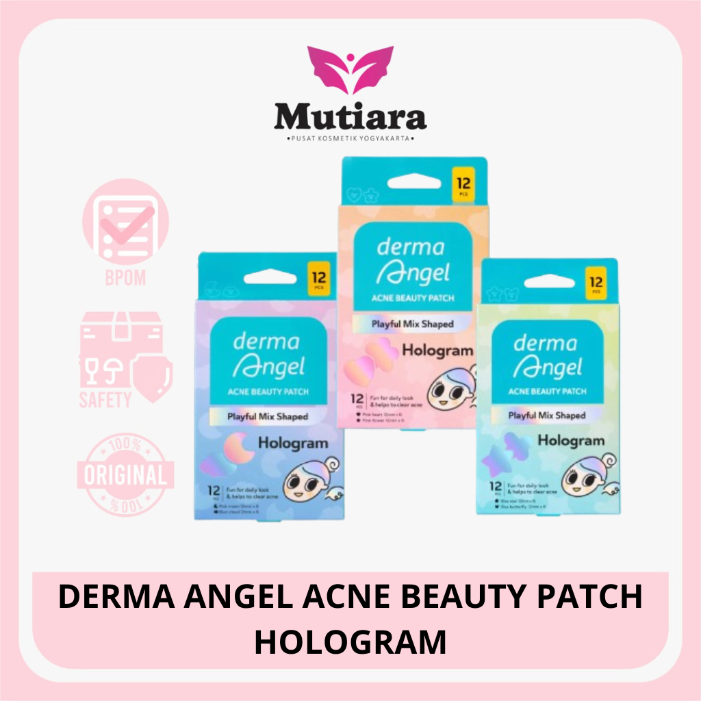 Jual DERMA ANGEL ACNE BEAUTY PATCH HOLOGRAM ISI 12 | Shopee Indonesia