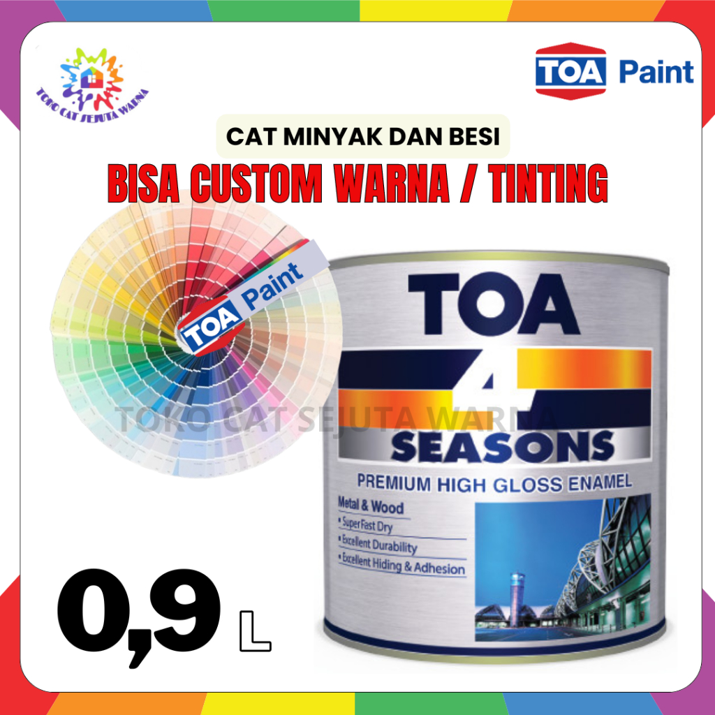 Jual TOA 4 SEASON PREMIUM CAT MINYAK KAYU BESI HIGH GLOSS ENAMEL WHITE ...