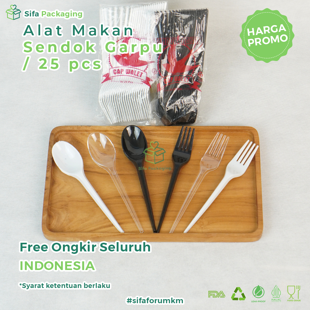 Jual Sendok Plastik Garpu Plastik Putih Hitam Sendok Makan Catering Nasi Box Kuat Murah | Shopee ...