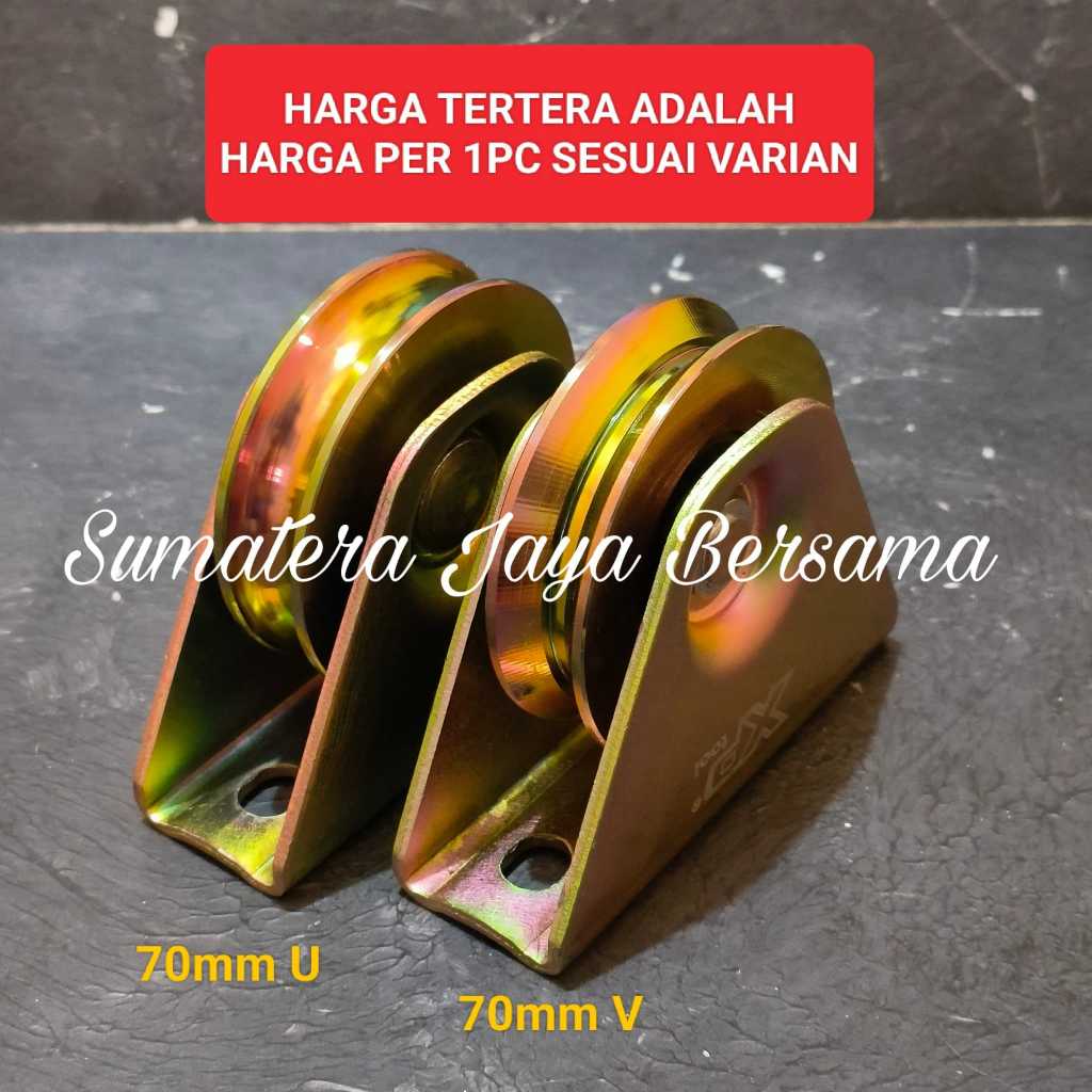 Jual Roda pintu pagar besi 7 cm 70 MM type U dan V Gerbang Caster ...