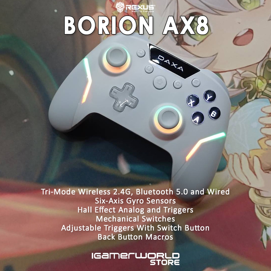 Jual Rexus Daxa Borion AX8 Hall Effect Wireless Gamepad / Joystick ...
