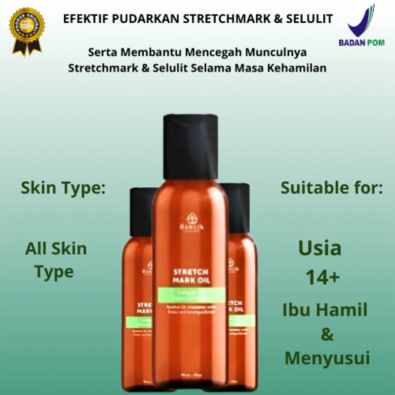Jual Rintik Skincare Stretch Mark Oil - Pudarkan Stretchmark Selulit ...