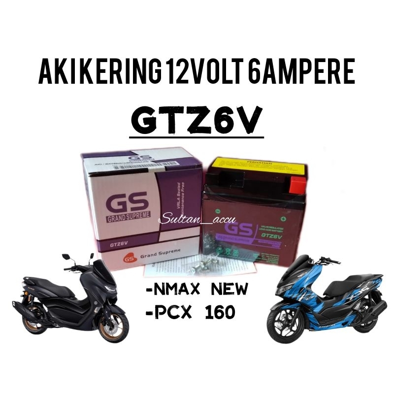 Jual AKI MOTOR NMAX NEW, PCX 160, AEROX NEW, AKI KERING 12VOLT 6 AMPER ...