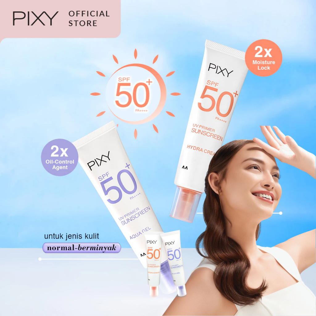 Jual QEILA - PIXY UV Primer Sunscreen Aqua Gel & Hydra Cream SPF50+ PA ...