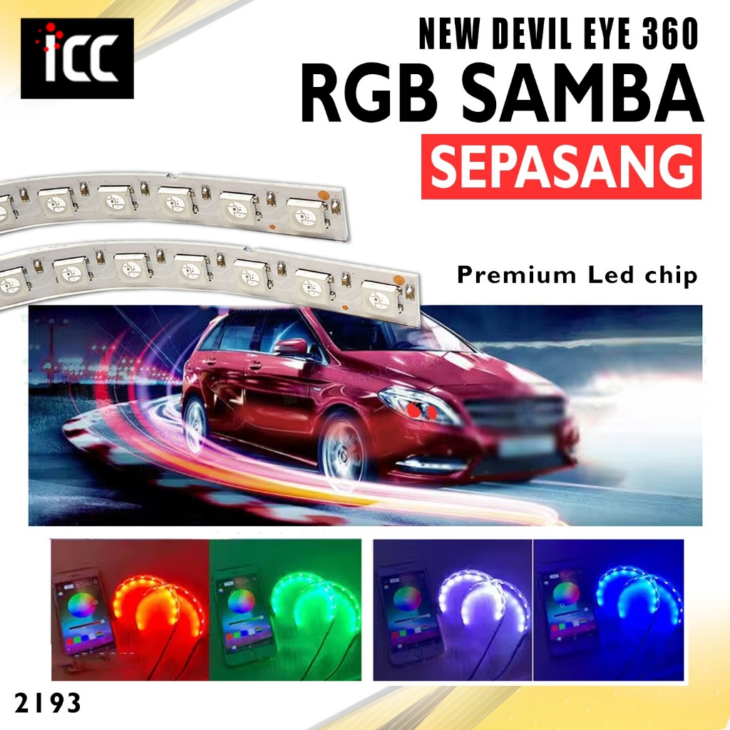Jual Devil Eye RGB 360 Matrix Welcome Samba 22 Led Merk ICC | Shopee Indonesia