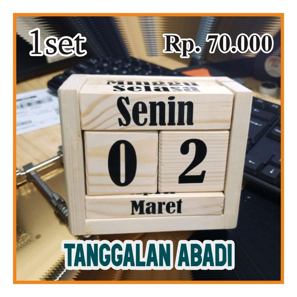 Jual kalender sepanjang masa bahan kayu TANGGALAN ABADI | Shopee Indonesia