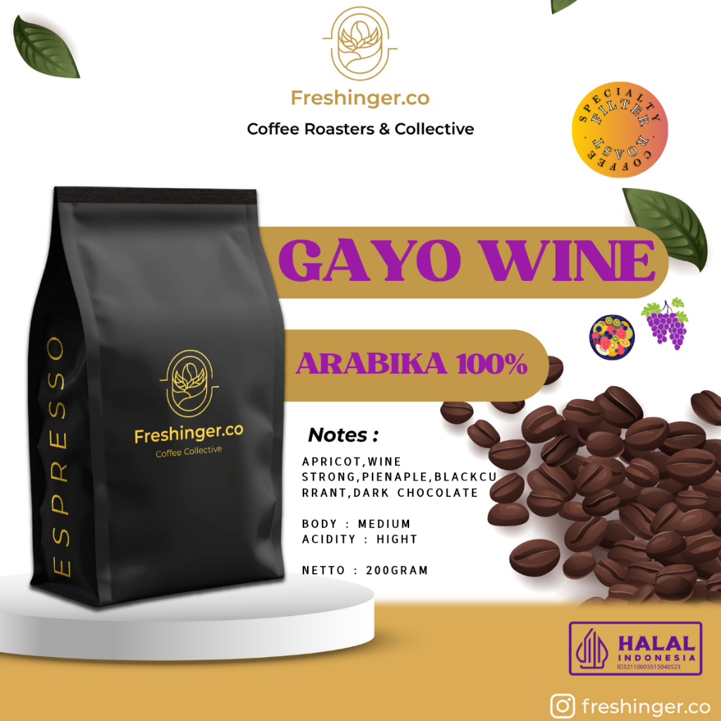 Jual ARABIKA ACEH GAYO WINE STRONG (SPECIALTY COFFEE) BIJI/BUBUK ...