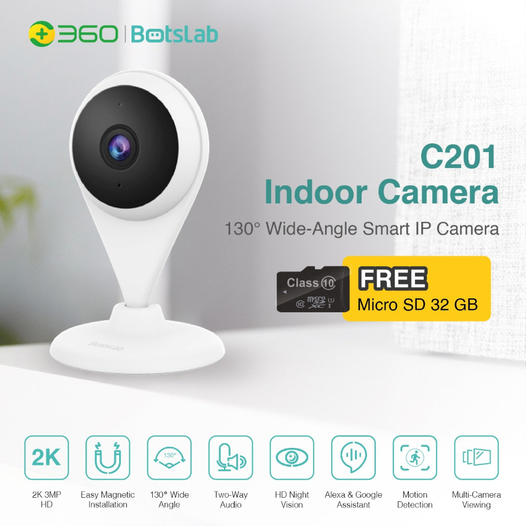 Jual Kamera CCTV BotsLab C201 3MP 2K BotsLab Smart IP Camera CCTV WiFi ...