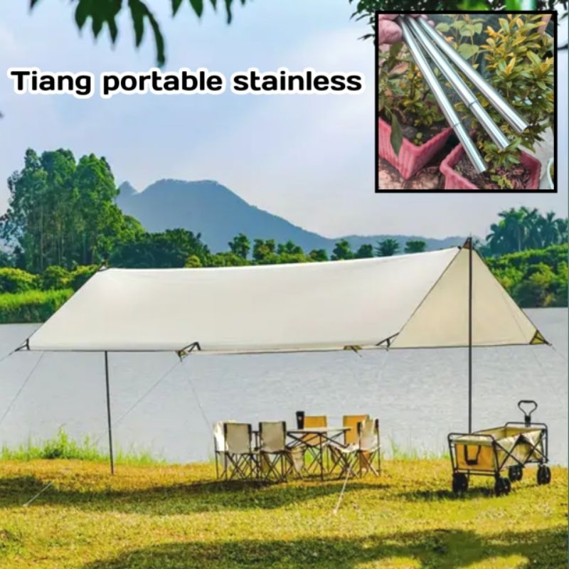 Jual tiang portable stenlis 200 cm tiang flyset sambungan peralatan ...
