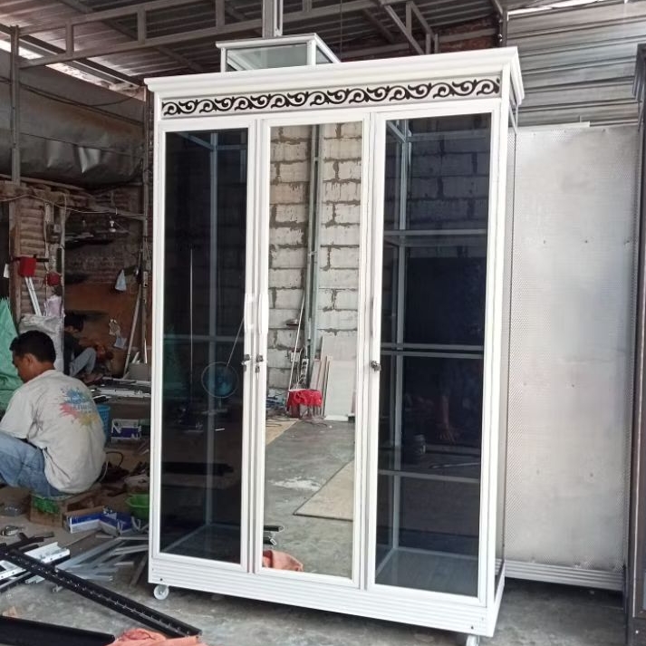 Jual Lemari Kaca 3 Pintu / Lemari Aluminium Pintu 3 | Shopee Indonesia
