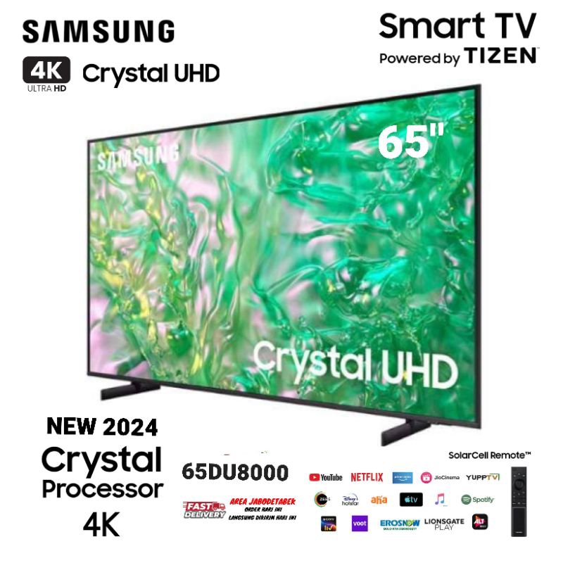 Jual NEW 2024! SAMSUNG Crystal 4K UHD 65 Inch - Smart TV TizenOS 65DU8000 Dolby DIGITAL HDR+ ...