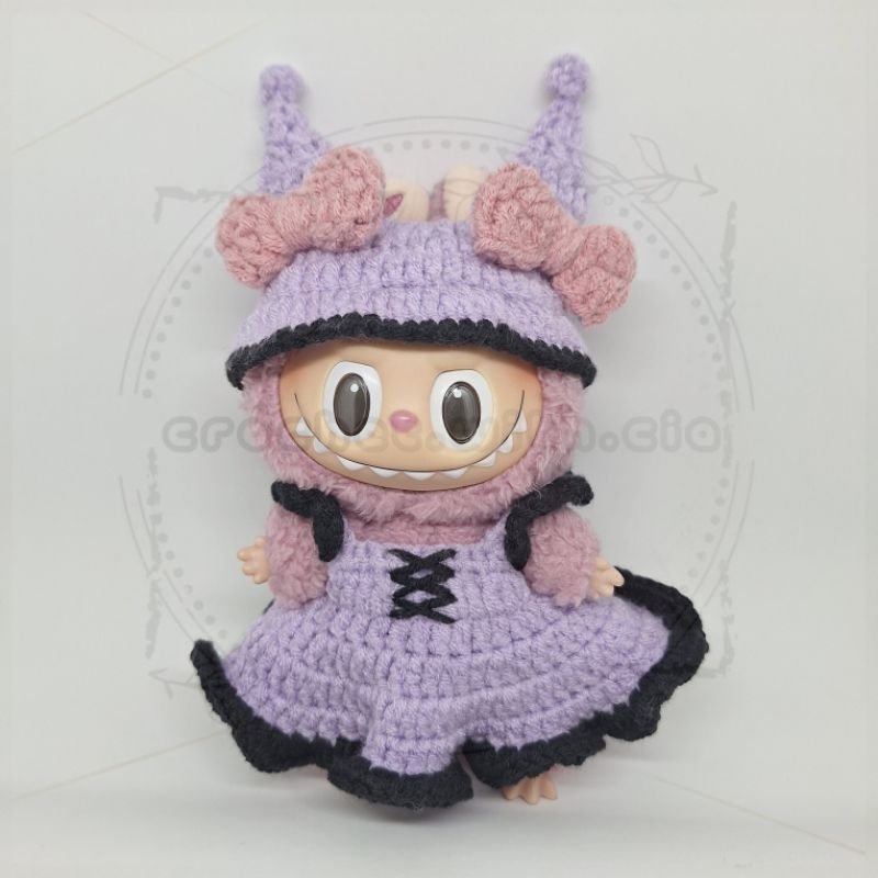 Jual Kostum Kuromi Rajut Labubu Macaron / Crochet Kuromi Costume for ...