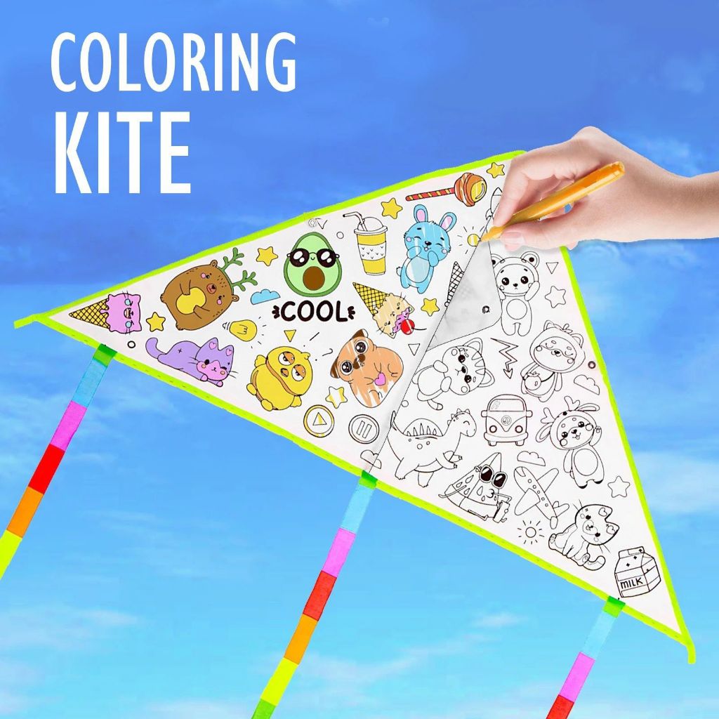 Jual Mainan Layang-layang Coloring Kite berkreasi mewarnai layangan ...