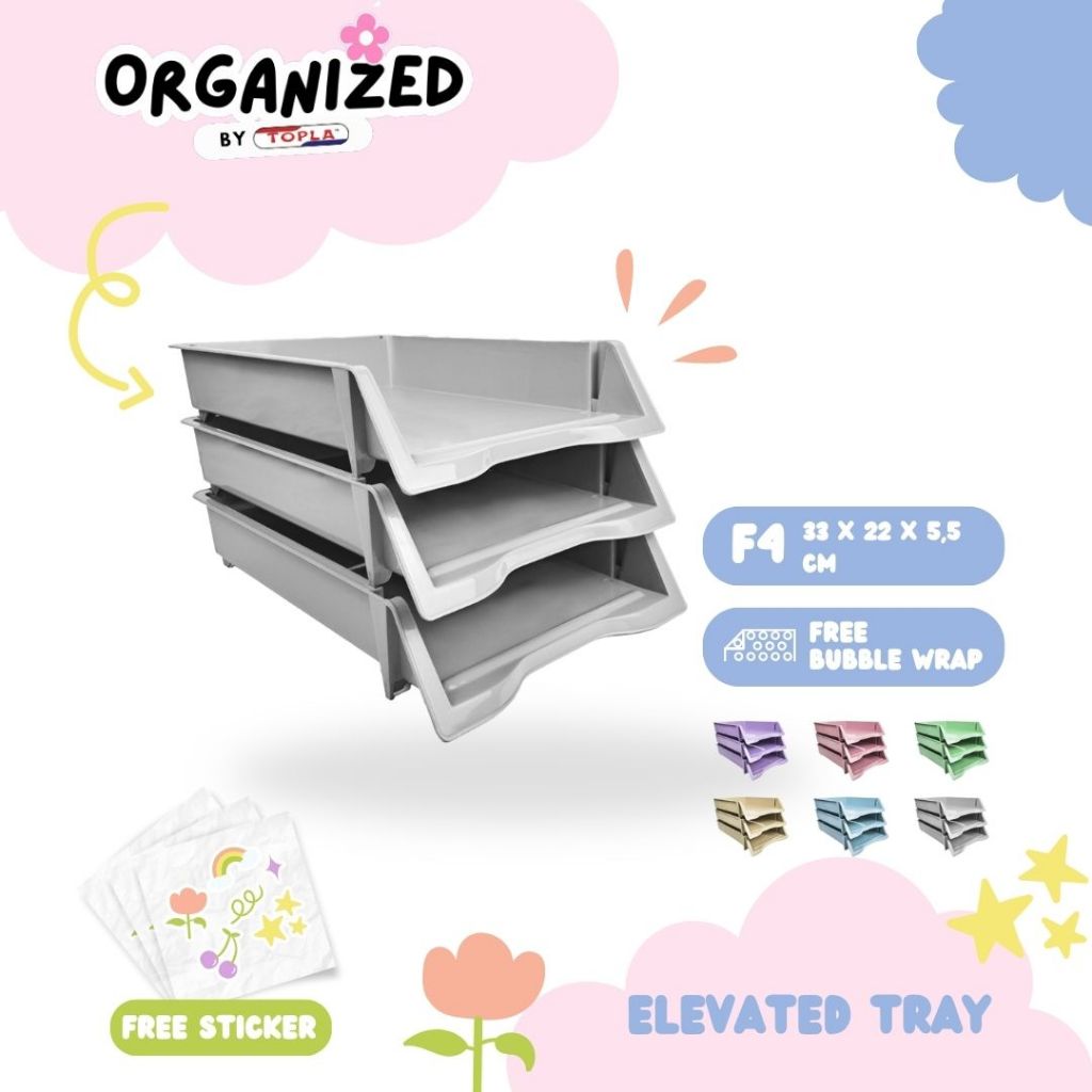 Jual Topla 1 set Rak Kertas Susun Folio Desk Organizer Meja Kantor ...