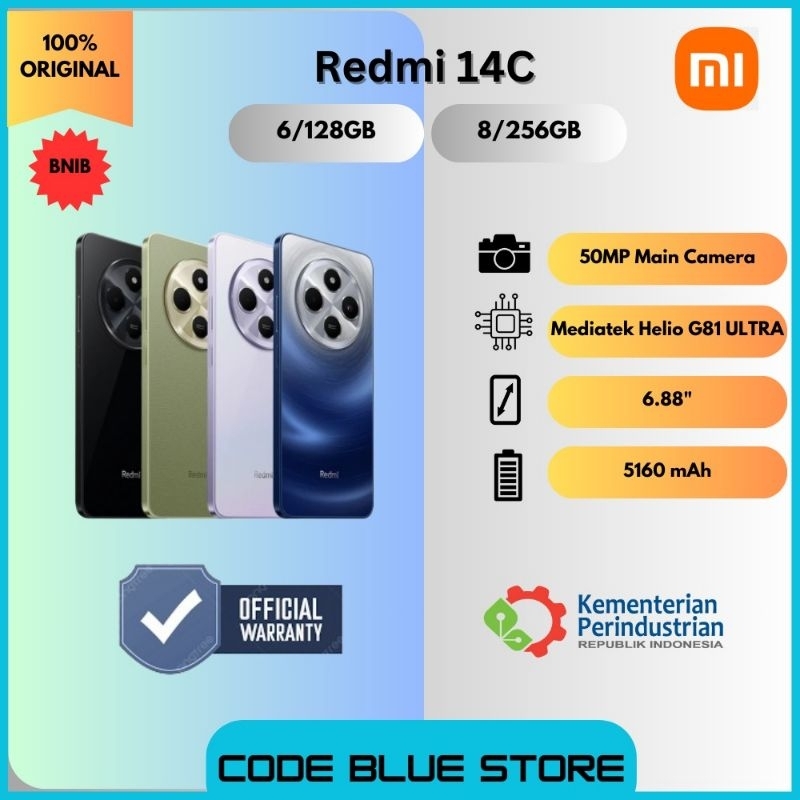 Jual Xiaomi Redmi 14C 6GB/128GB 8GB/256GB - Garansi Resmi | Shopee ...