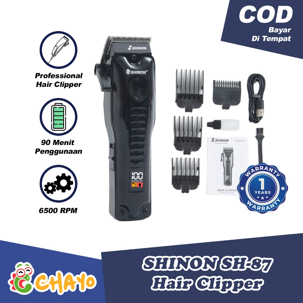 Jual Hair Clipper SHINON SH-87 mesin pangkas rambut professional tanpa ...