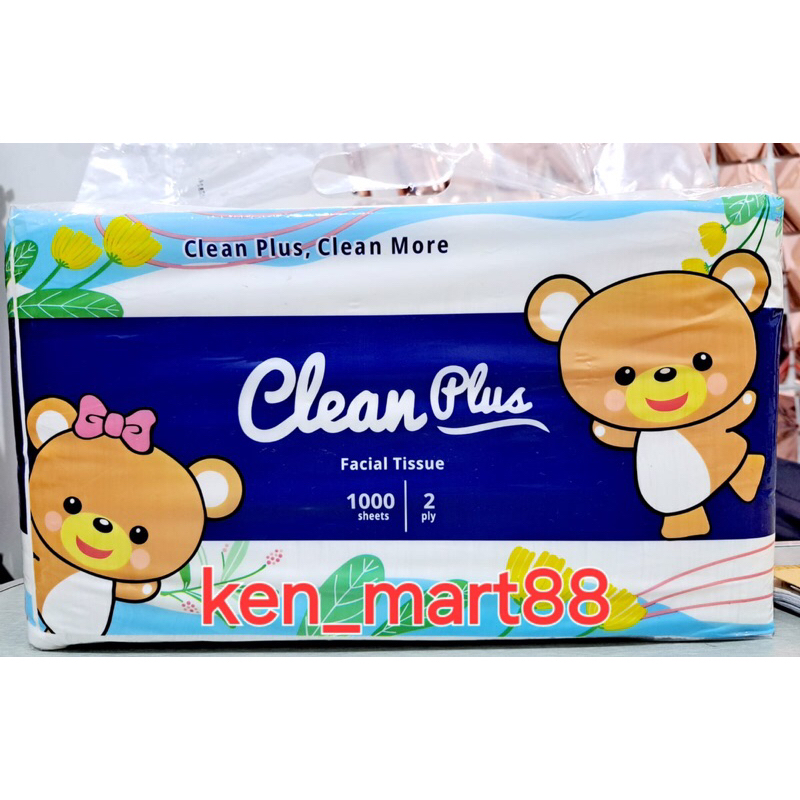 Jual Tisu wajah/Tissue CLEAN PLUS 1000 sheet 2ply | Shopee Indonesia
