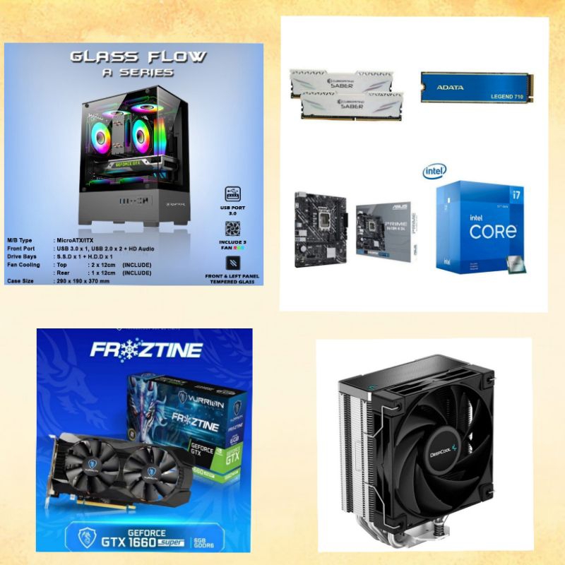 Jual Rakitan PC Intel Core i7 12700 Gen 12 LGA 1700F RAM DDR4 16GB VGA GTX 1660 Super 6GB Siap ...