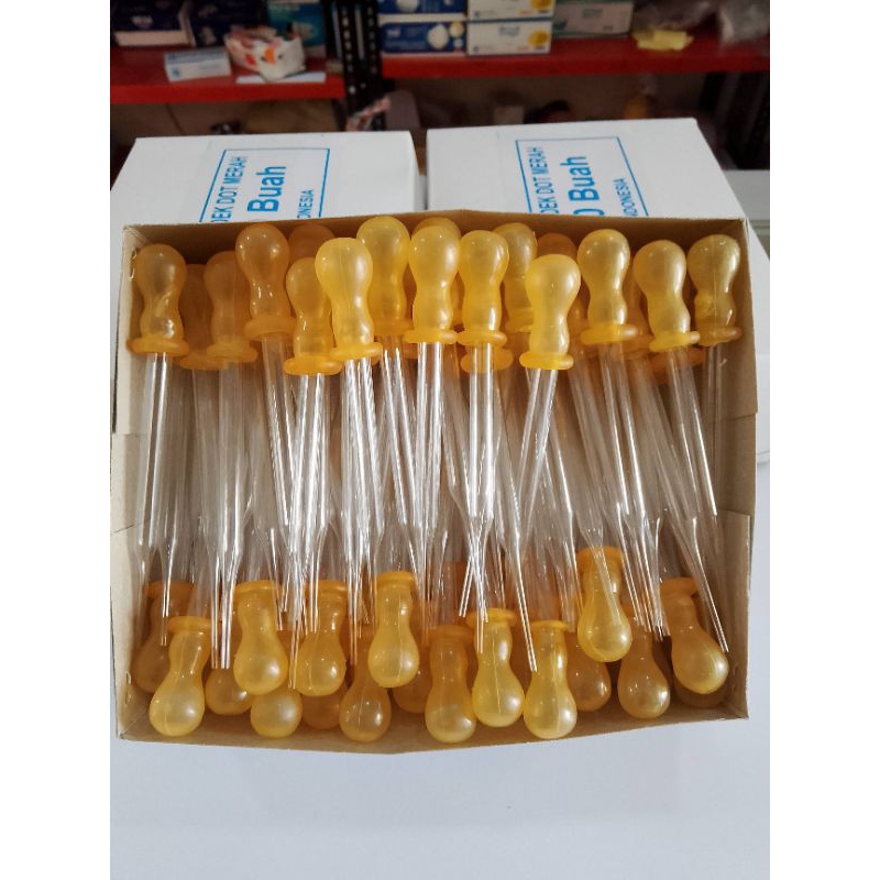 Jual Pipet Tetes Kaca 10 Cm Dot Kuning Isi 100 Pcs | Shopee Indonesia