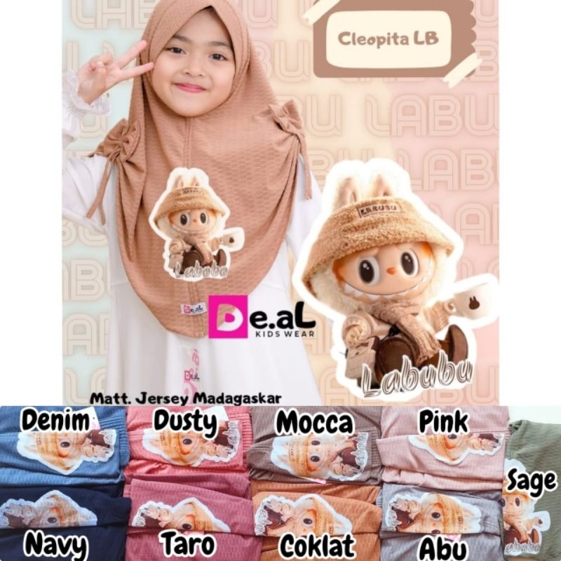 Jual Jilbab Anak LABUBU ORIGINAL De aL Cleopita sekolah Kerudung Muslim ...