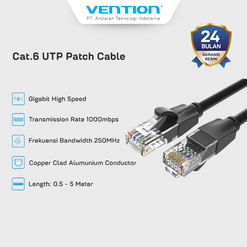 Jual Vention Cable LAN RJ45 Cat 6.UTP Patch Gigabit Ethernet 8M - 40M- IBE | Shopee Indonesia