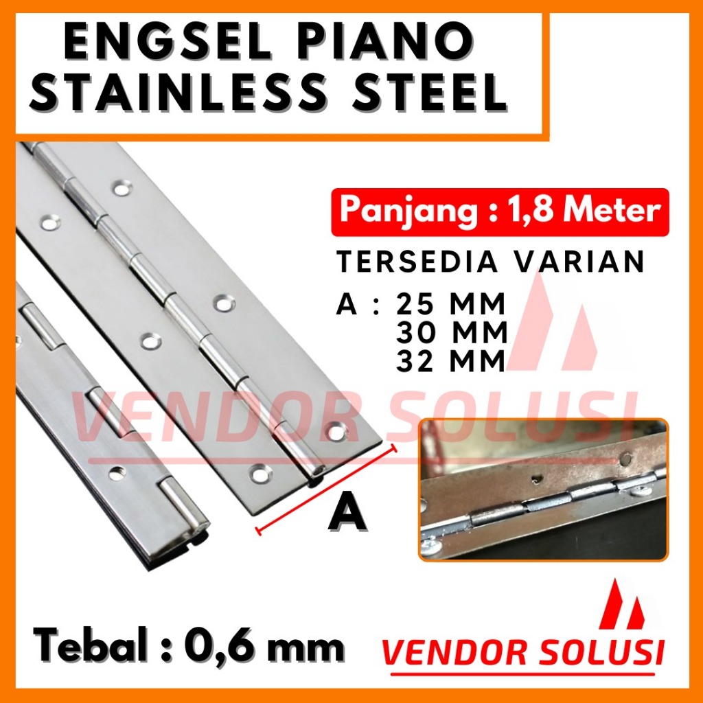 Jual Engsel Piano Pintu Lemari Kupu Kupu Stainless Steel SS SUS Solid ...