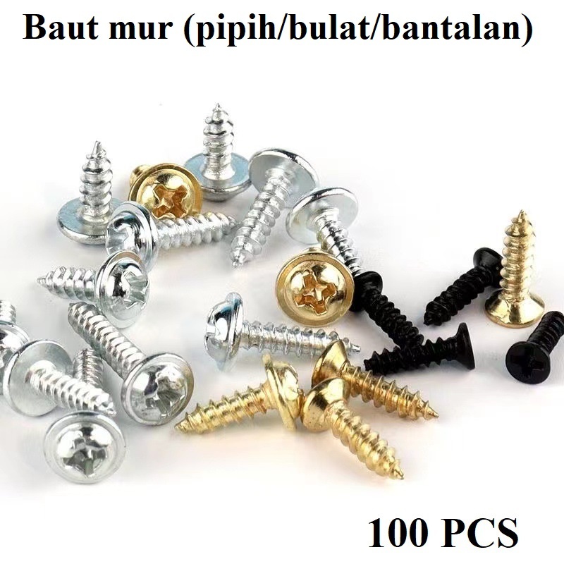 Jual Paku Sekrup /Mur baut kunci Frame/baut Model Pipih,Bulat ...