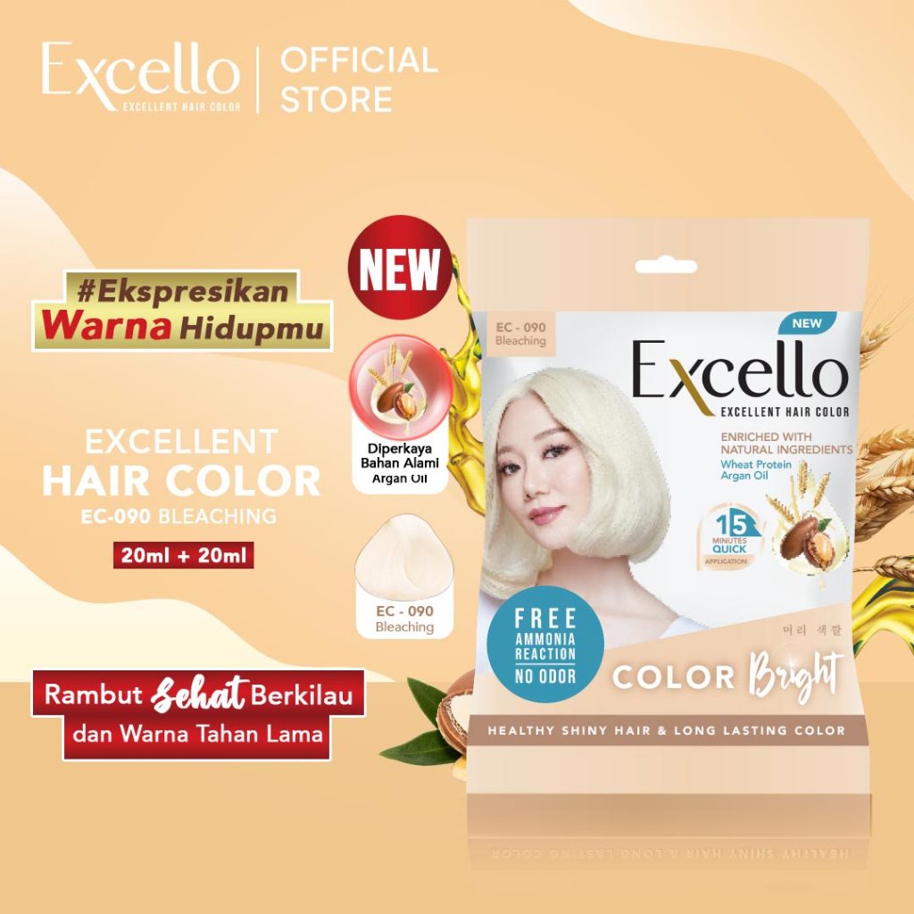 Jual Excello Excellent Hair Color EC-090 Bleaching 20ml+20ml | Shopee ...