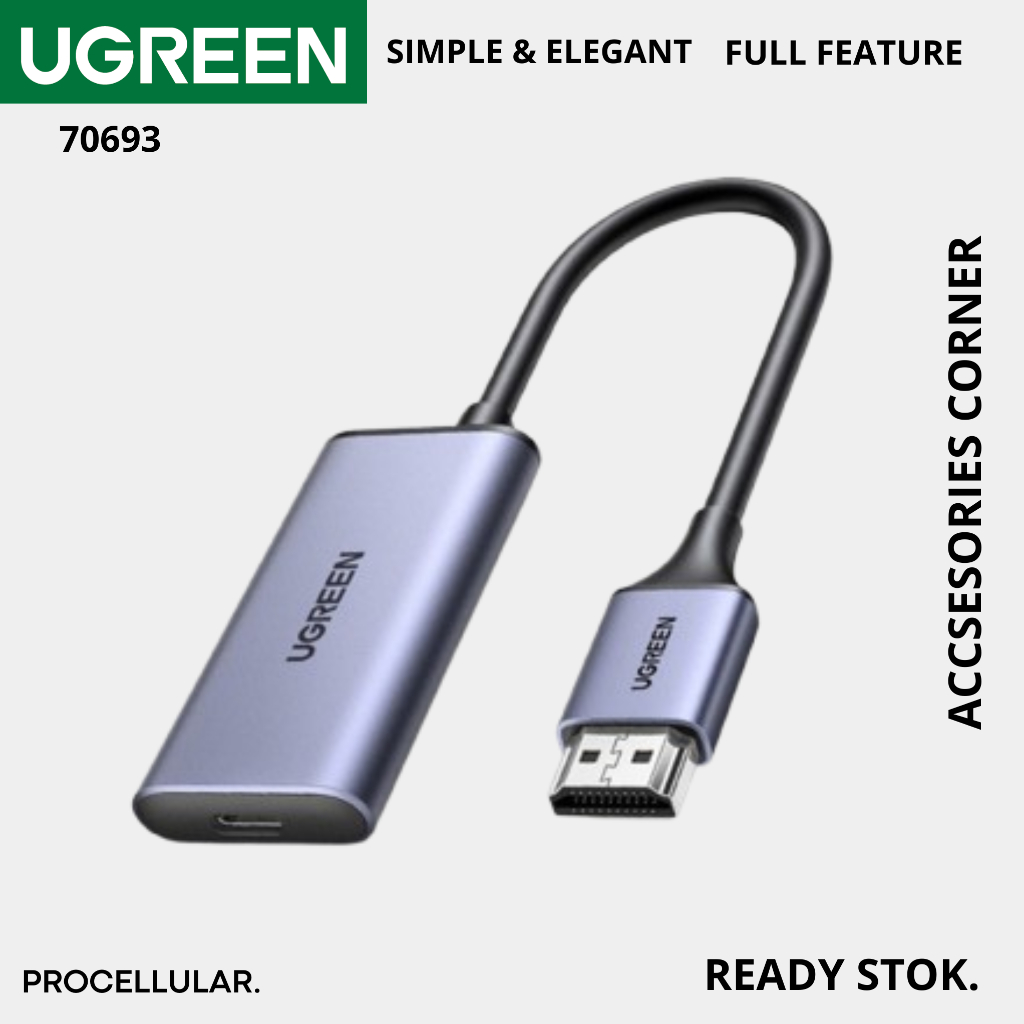 Jual Ugreen Converter Kabel HDMI Male to USB C Female Adapter 4K 60Hz 70693 | Shopee Indonesia