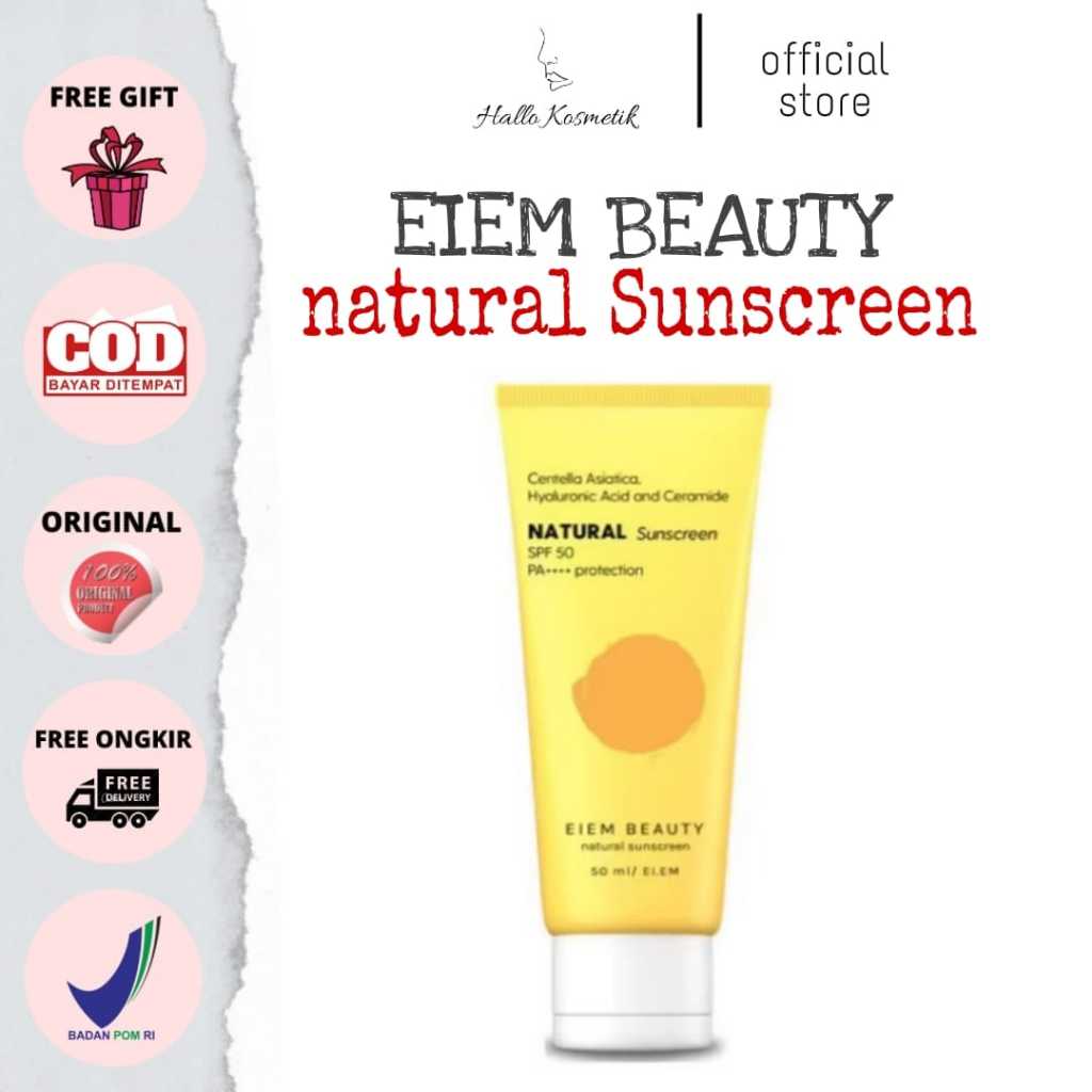 Jual EIEM BEAUTY - Natural Hybrid Sunscreen SPF50 PA+++ 50ml | Shopee ...