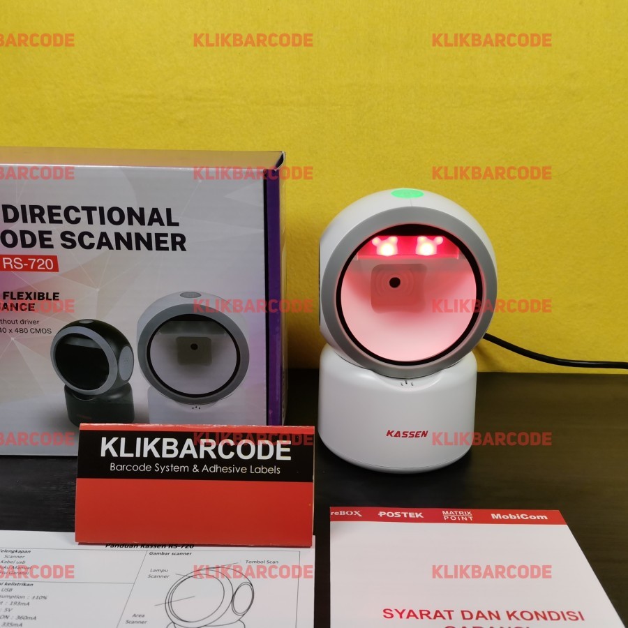 Jual QR Code Scanner Barcode Kassen RS-720 / RS720 White Puith Omni ...