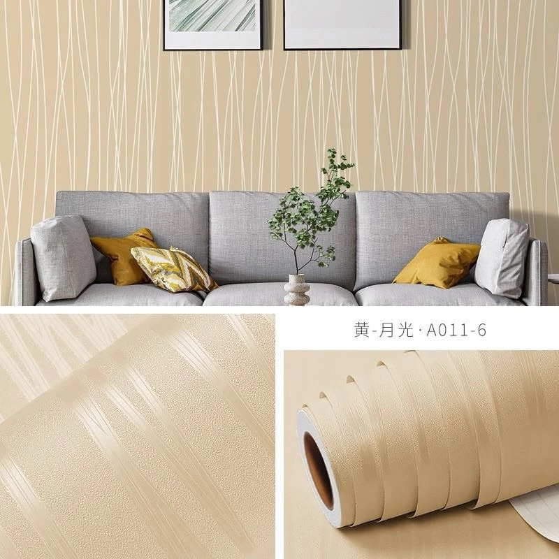 Jual wallpaper dinding polos texture wave cream ukuran 8m s/d 9m x 45cm ...