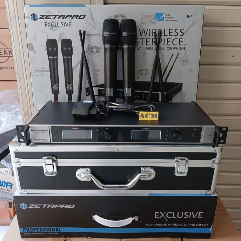 Jual MICROPHONE WIRELEES ZETAPRO EXCLUSIVE ORIGINAL 2 MIC GENGGAM ...