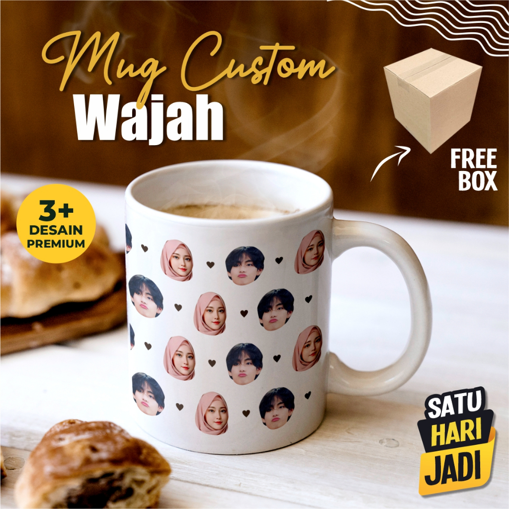 Jual Gelas Mug Custom Foto Wajah Lucu Premium Kado Ulang Tahun ...