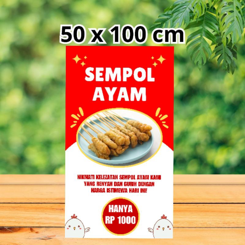 Jual spanduk /banner sempol ayam 50x100cm | Shopee Indonesia