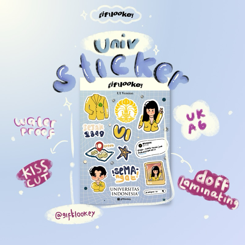 Jual [UI] Sticker Universitas/Sticker Lucu/Sticker Aesthetic/Sticker ...