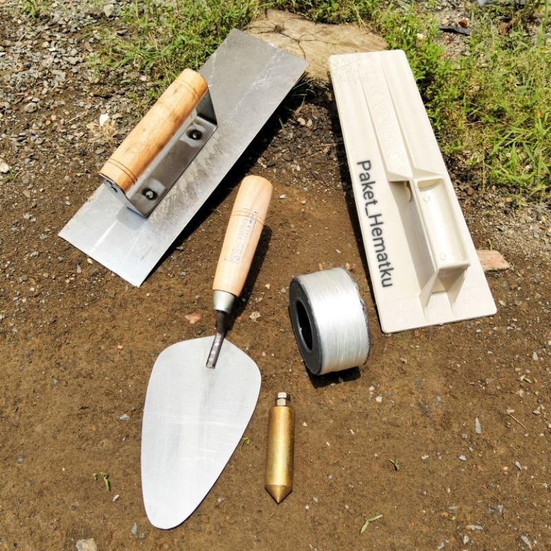 Jual Set 5 Pcs Alat Tukang Bangunan Raskam Aci Tembok / Paket Alat ...