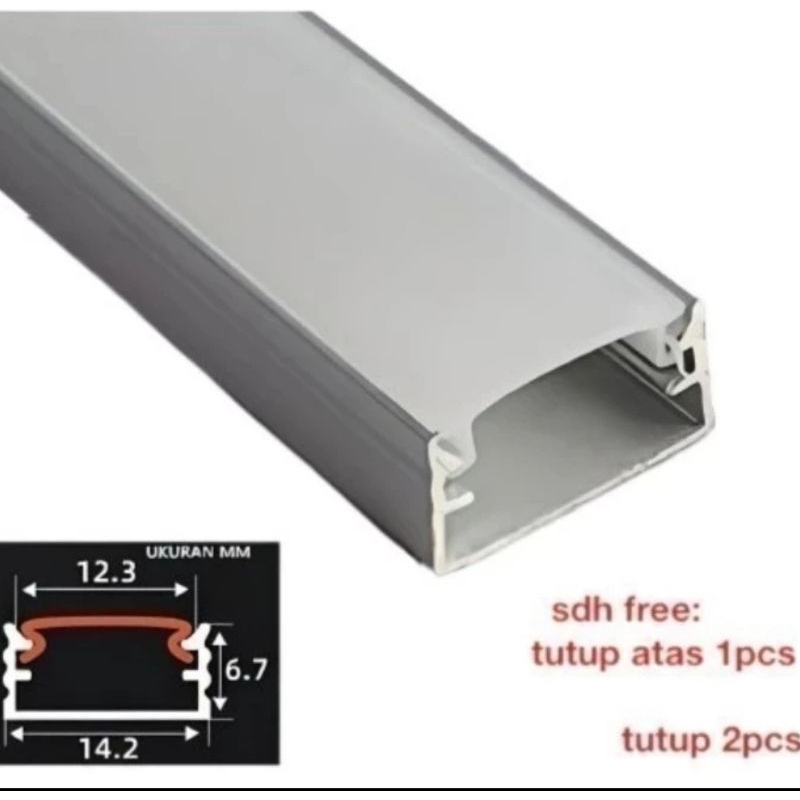 Jual Rel Aluminium Led strip type U panjang 1 meter Oska | Shopee Indonesia