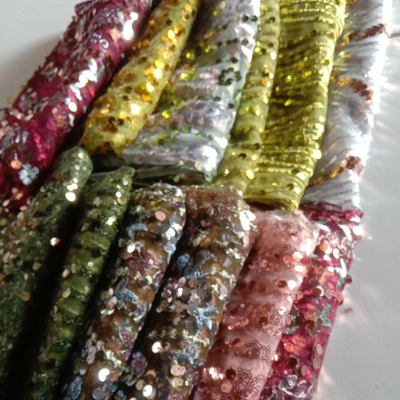Jual obral kain tile Payet sequin/tile bordir sequin potongan | Shopee ...