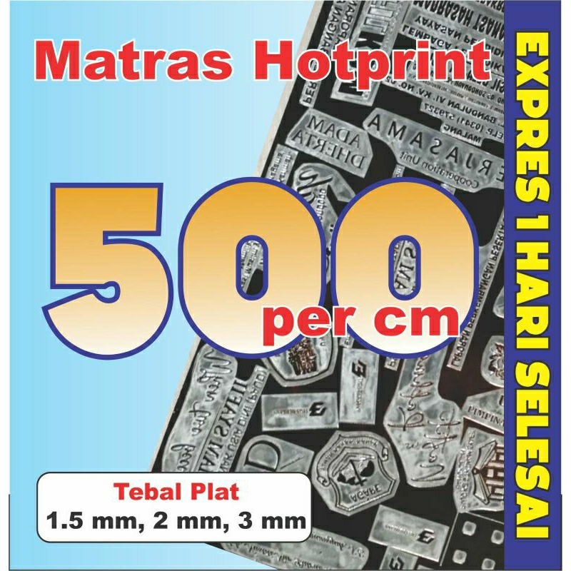 Jual Klise Hotprint, Klise Emboss, Klise Debos, Matras Hotprint, Matras ...