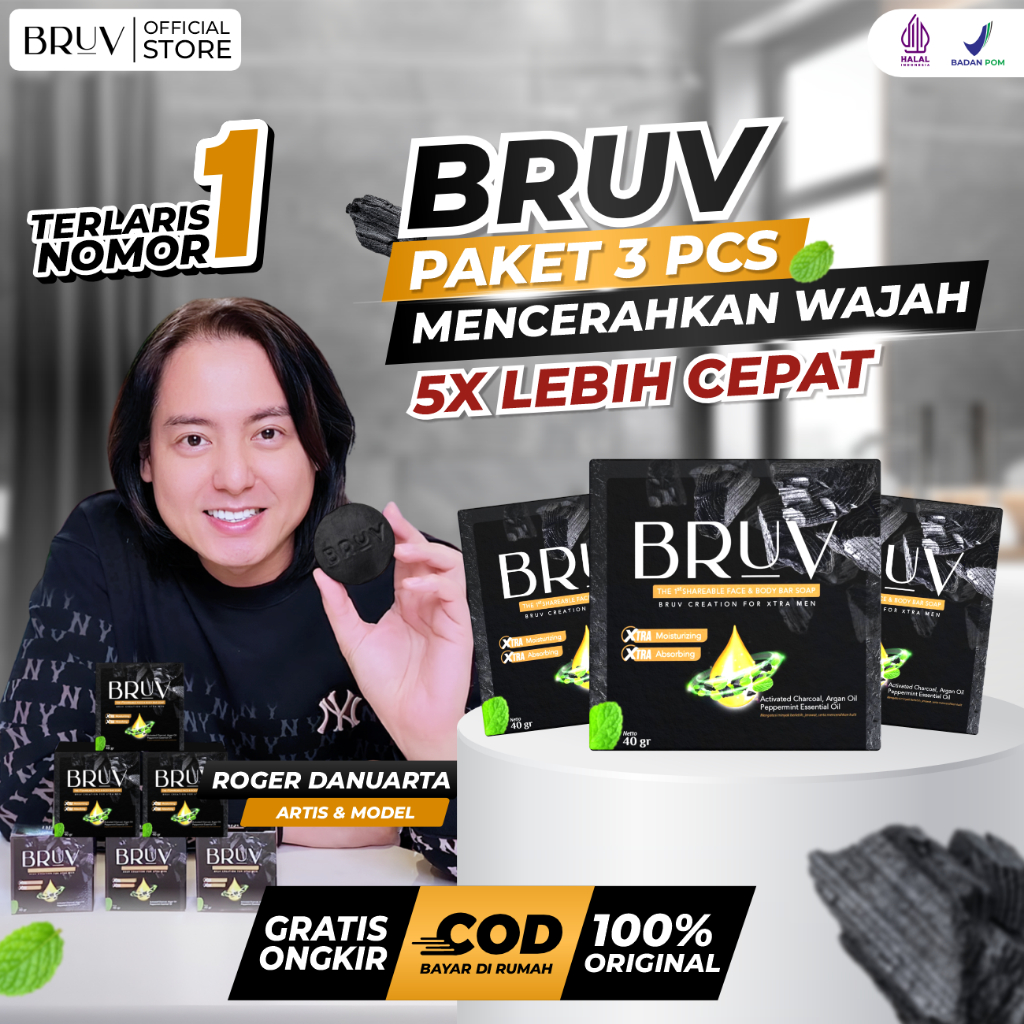 Jual Sabun Wajah Pria Bruv Mengatasi Masalah Jerawat Kusam Komedo ...
