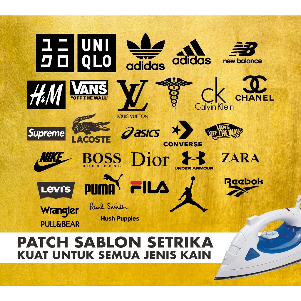 Jual SABLON BRAND PATCH STIKER SABLON BAJU Logo Setrika / cetak print ...